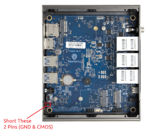 How to Reset the Vault's CMOS/BIOS - Protectli Knowledge Base